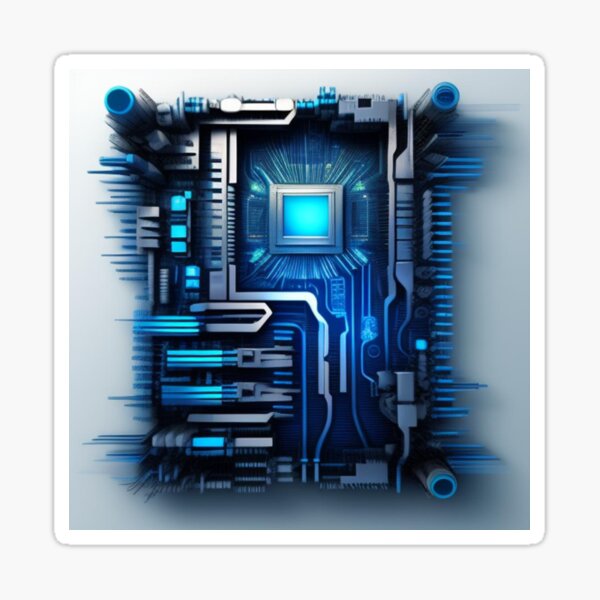"Cyber motherboard " Sticker for Sale by Roxburylane | Redbubble