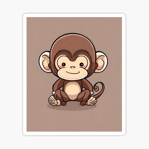 "Chibi monkey" Sticker for Sale by AesthicRetro | Redbubble
