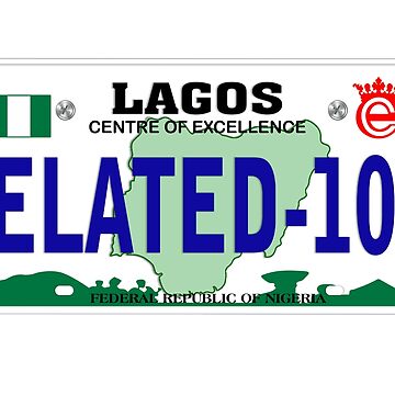 "Elated Lagos Nigeria plate number" Sticker for Sale by lppeter1010 ...
