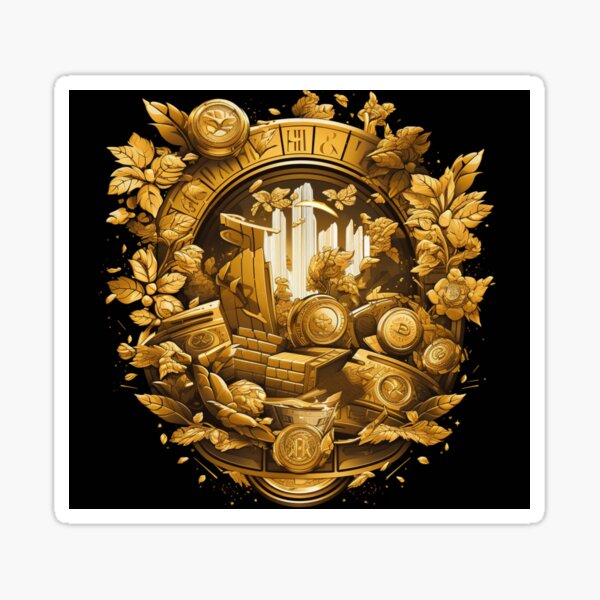 "Gold Empower Success Emblem Coat of Arms Prosperity Money" Sticker for ...