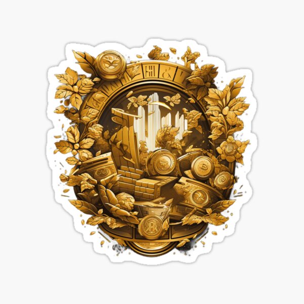 "Gold Empower Success Emblem Coat of Arms Prosperity Money" Sticker for ...