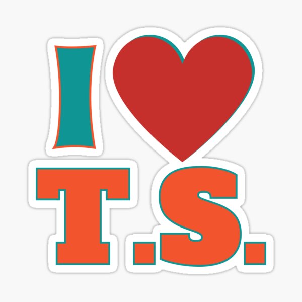 "I HEART TS " Sticker for Sale by Guess4best | Redbubble