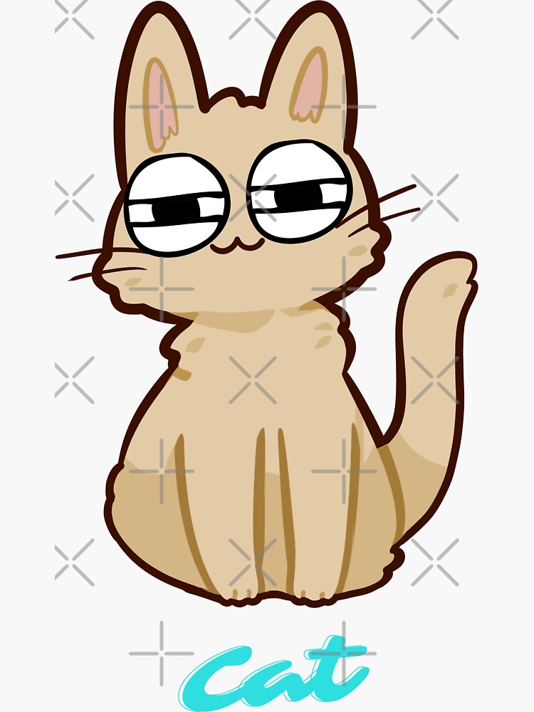"cute cat, funny face cat, cat cartoon style." Sticker for Sale by ...