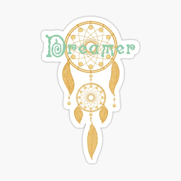 "Dreamer Gold Dream Catcher" Sticker by nerdchild | Redbubble