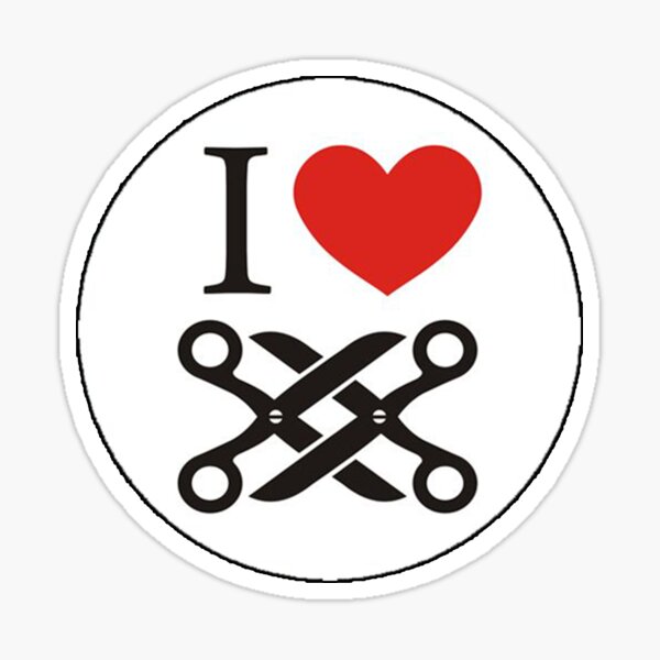 "i love scissors" Sticker for Sale by Ratatatts | Redbubble