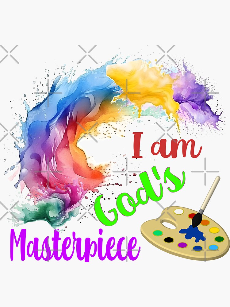 "Painted Faith, I am God's Masterpiece" Sticker for Sale by EbethS ...