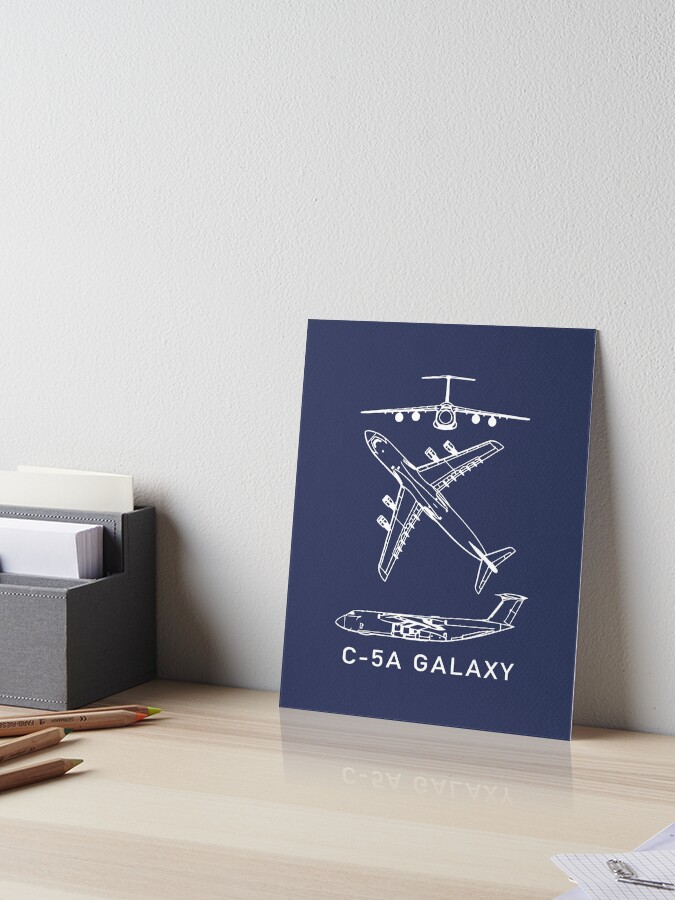 "C-5 A Galaxy Military Transport Plane Blueprints" Art Board Print for ...