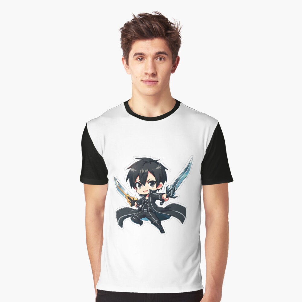 "Kirito in Battle Pose with Swords" Sticker by Vistaprint | Redbubble