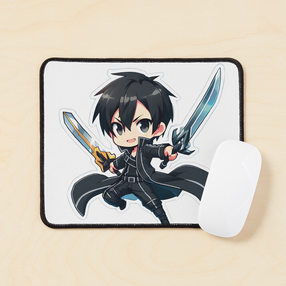 "Kirito in Battle Pose with Swords" Sticker by Vistaprint | Redbubble