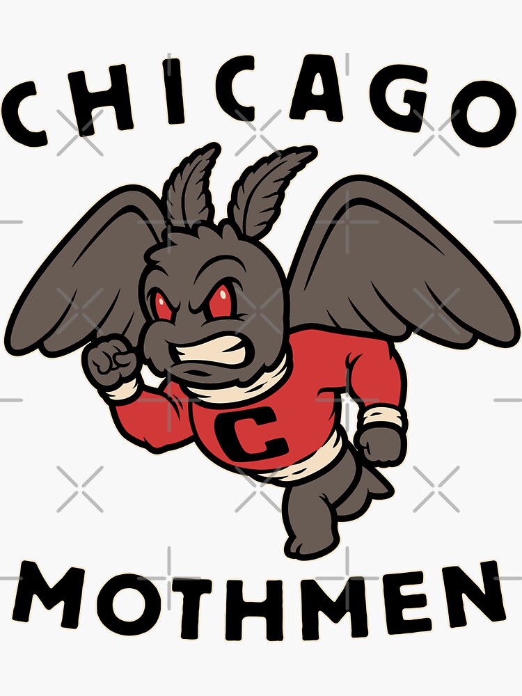 "Vintage Chicago Mothmen Mascot" Sticker for Sale by harebrained ...