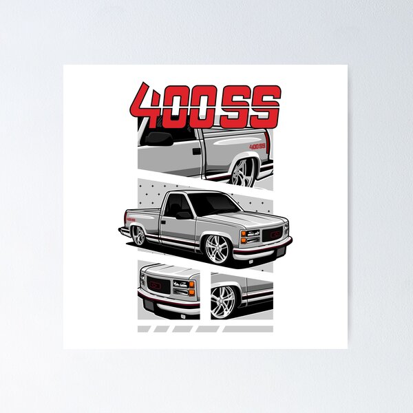 "Chevy Silverado 400 SS Silver" Poster for Sale by vektoranda | Redbubble