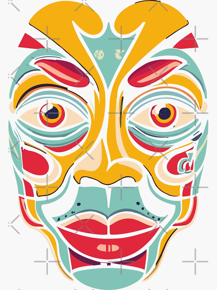 "Indigenous african red indian style traditional festival mask ...