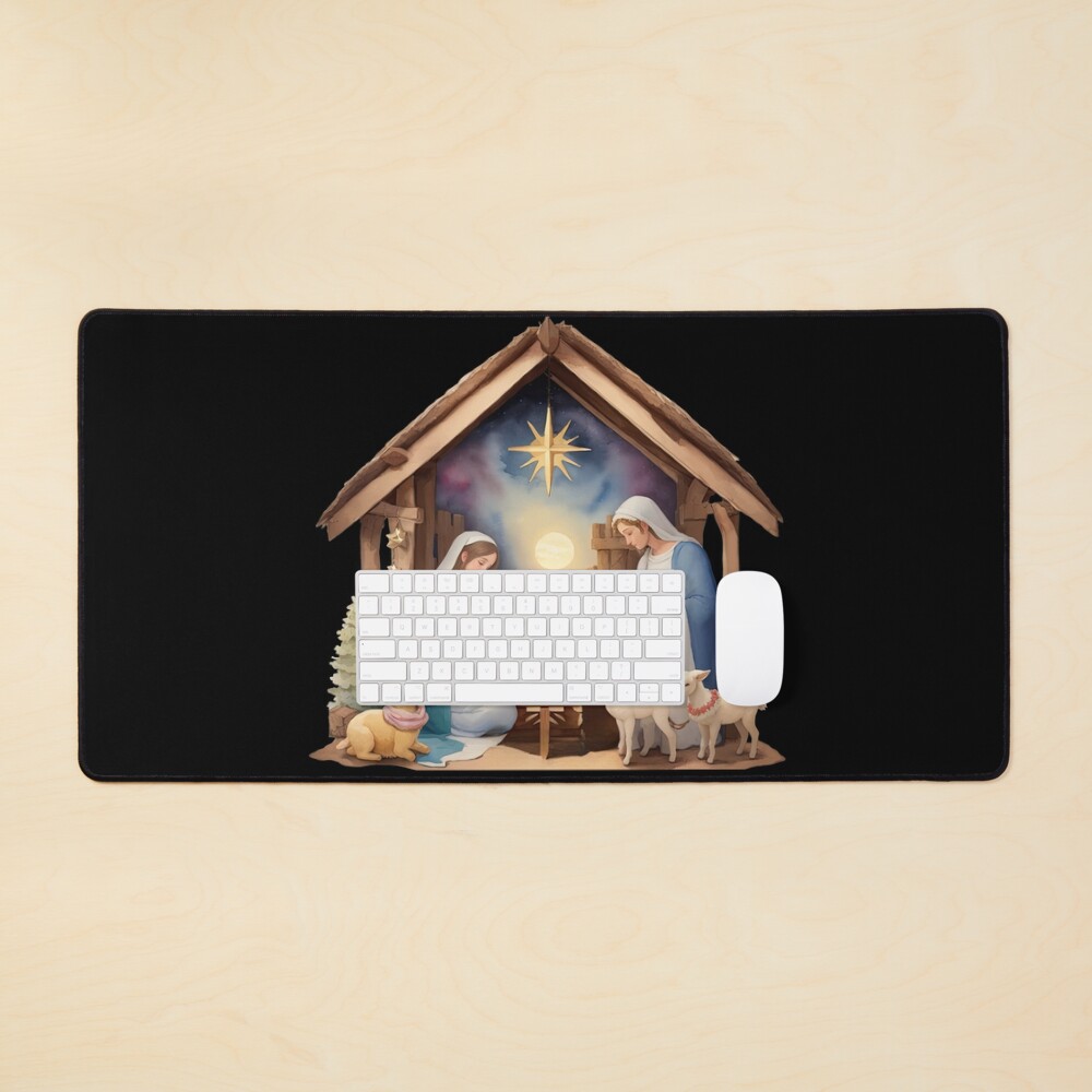 "Nativity with Baby Jesus in Manger" Poster for Sale by pixclipart ...