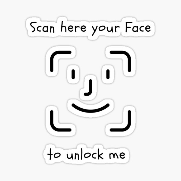 "Scan here your face " Sticker for Sale by Boru-Atisuto | Redbubble