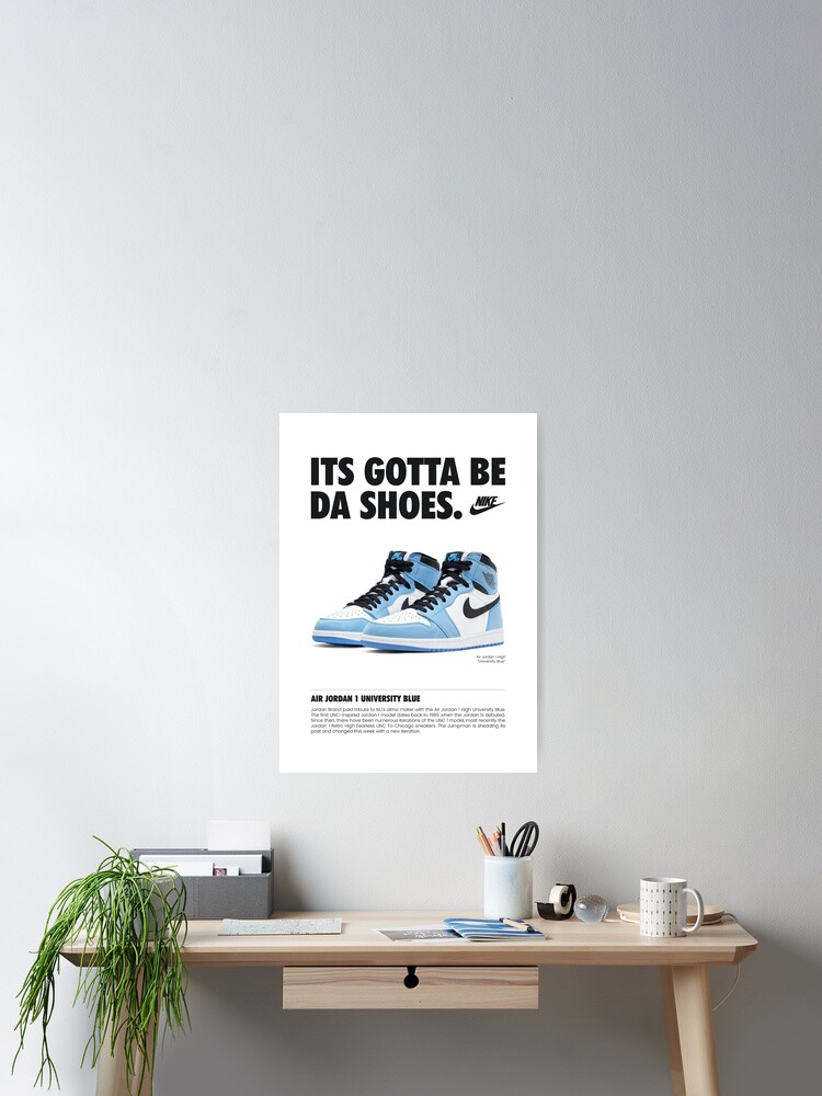 "Poster Nike Air Jordan 1 University Blue" Poster by MLACreativeShop ...