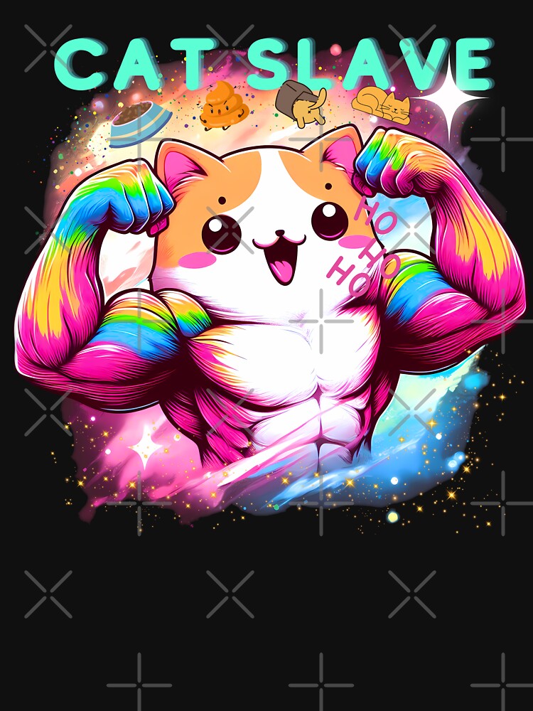 "Cat slave - The Muscular cat - cat meme" Essential T-Shirt for Sale by ...