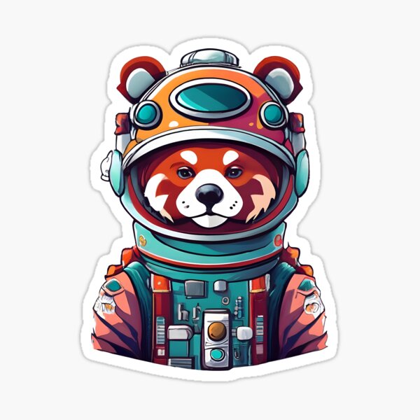 "Cute Red Panda in Space Suit - NASA Cosmos Stickers" Sticker for Sale ...