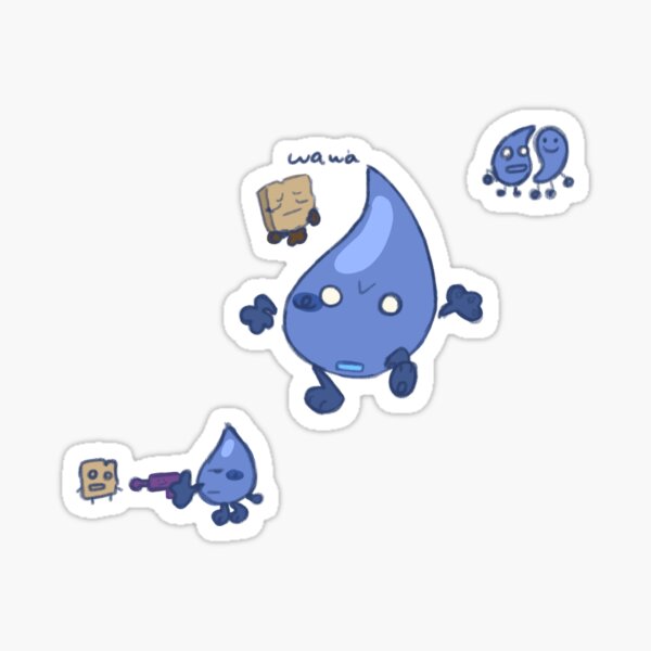 "Teardrop and woody!! (bfdi-bfb)" Sticker for Sale by XAND3R-DRAWS ...