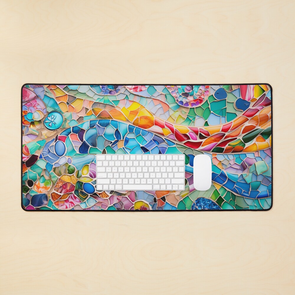 "Colorful Barcelona trencadis mosaic art Barcelona colorful mosaic ...