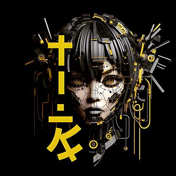 "Mech girl black and yellow" Sticker for Sale by humanwurm | Redbubble