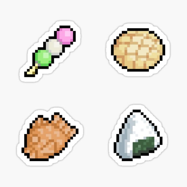 "Japanese Snacks Pixel Art" Sticker for Sale by Ishisoft | Redbubble