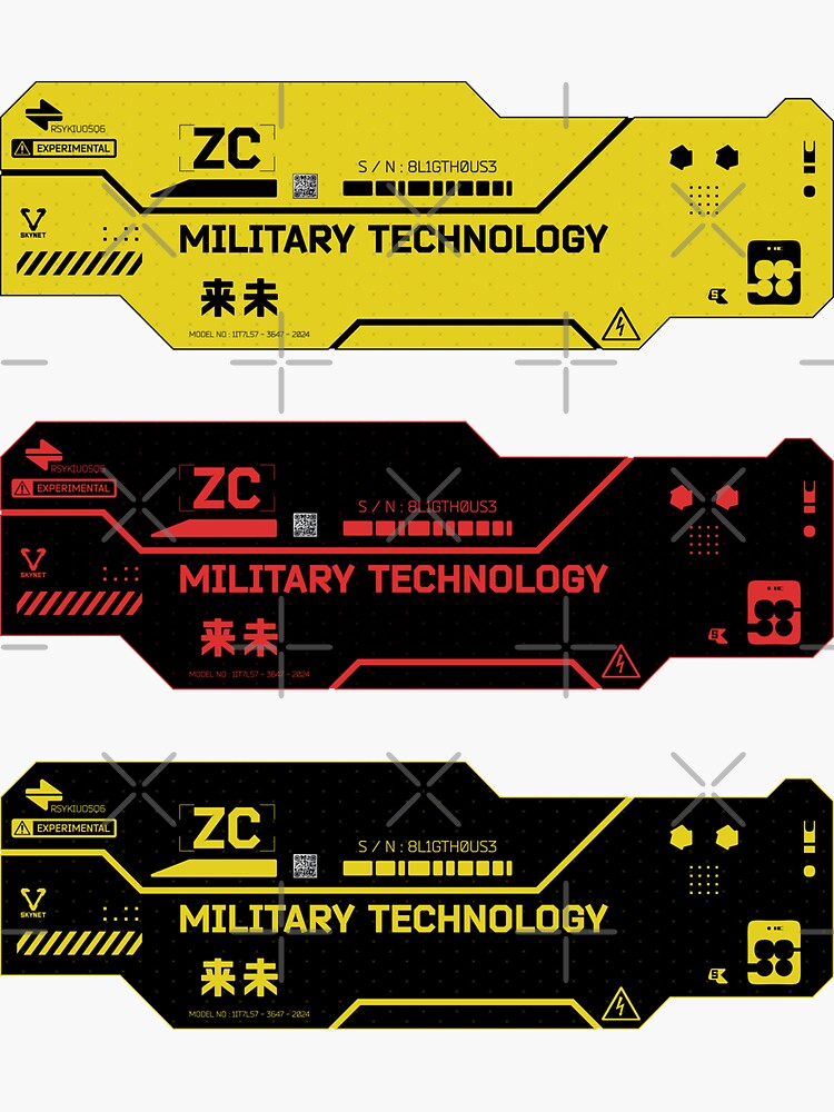 "Sci-Fi Cyberpunk Experimental Military Technology Decals Vol. 06 ...