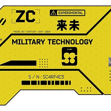 "Techwear Cyberpunk Experimental Military Technology Sticker" Sticker ...