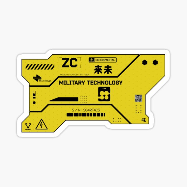 "Techwear Cyberpunk Experimental Military Technology Sticker" Sticker ...