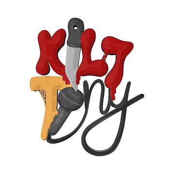 "Kill Tony Ill Illustration With Custom Letters & Mic (White)" Sticker ...