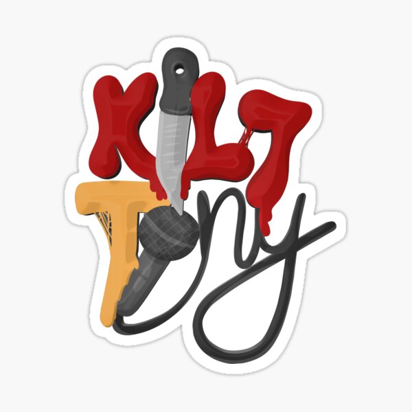 "Kill Tony Ill Illustration With Custom Letters & Mic (White)" Sticker ...