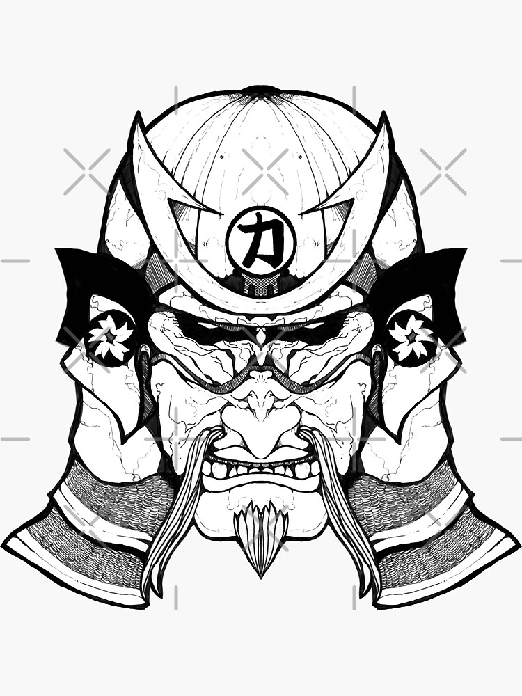 "Samurai Helmet" Sticker by Qudig | Redbubble