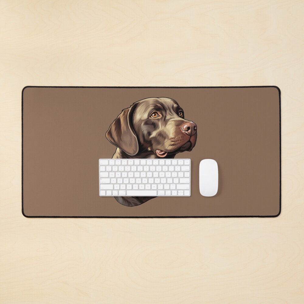 "Chocolate Labrador Retriever Dog Head Portrait Illustration" Sticker ...
