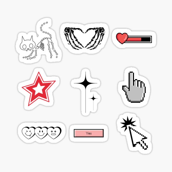"Cute y2k stickers" Sticker for Sale by Marijadeco | Redbubble
