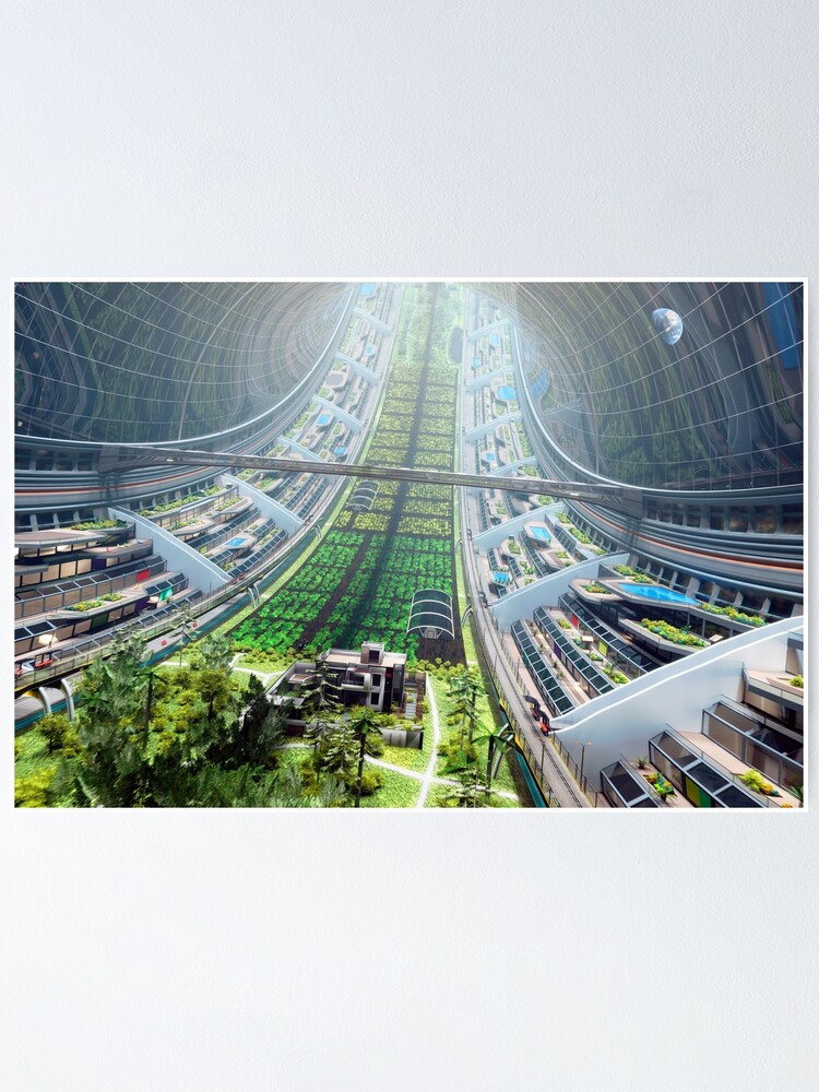 "Stanford Torus Interior - V1" Poster for Sale by Mark Garlick | Redbubble