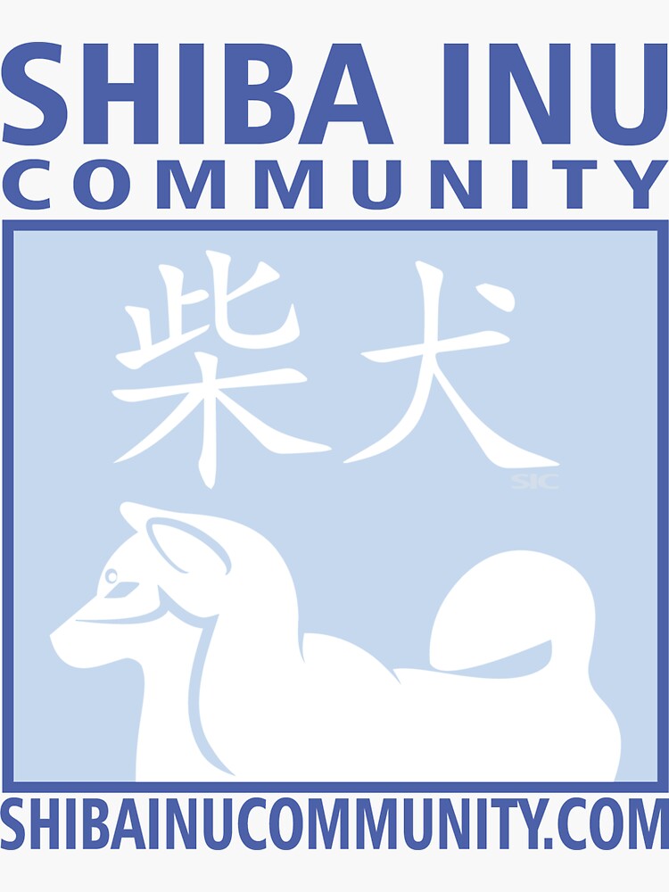 "Reversed Text Blue Logo" Sticker for Sale by ShibaCommunity | Redbubble