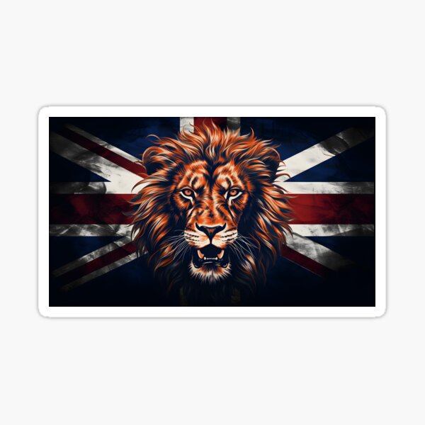 "Roaring Lion on Union Jack – British Pride Art" Sticker for Sale by ...