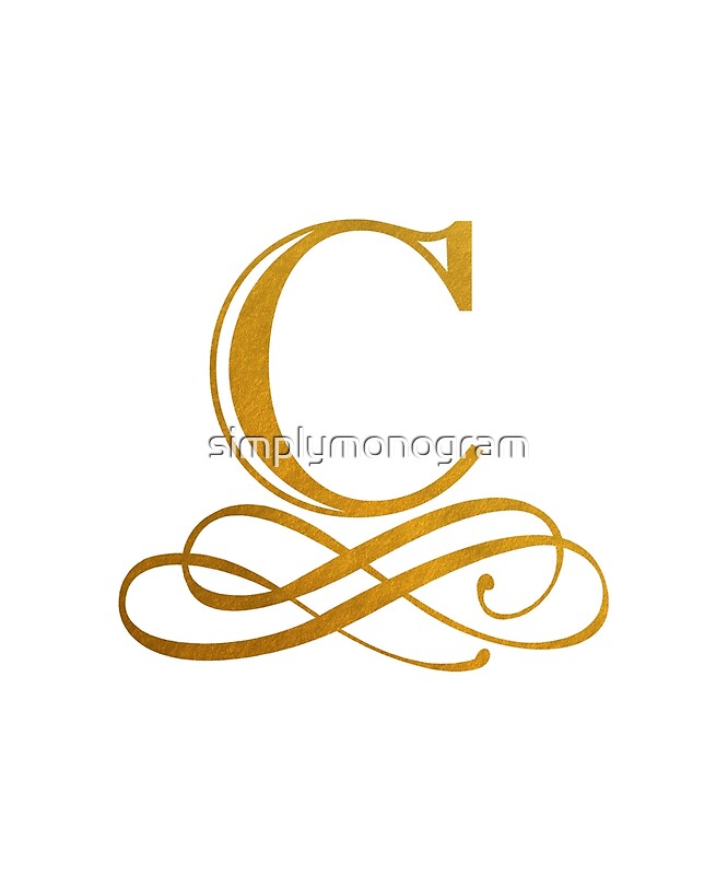 "Monogram C Gold Ribbon Flourish" by simplymonogram | Redbubble