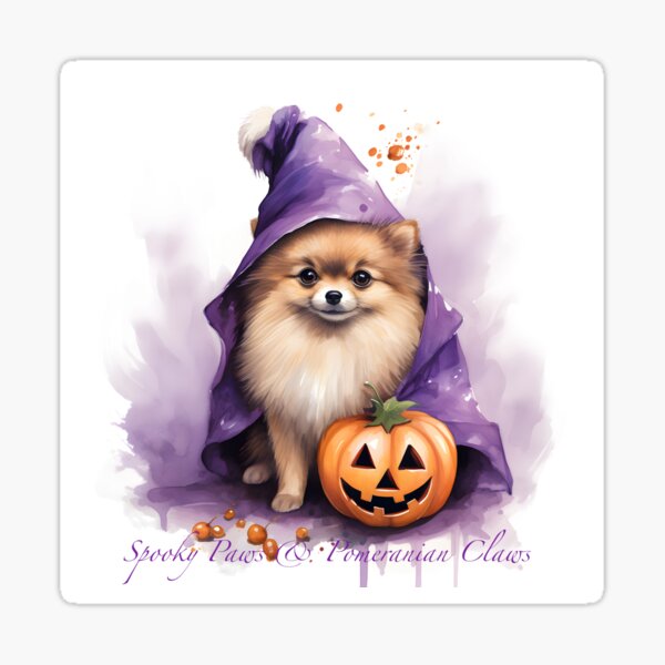 "Spooky Paws & Pomeranian Claws" Sticker for Sale by whitebirchmerch ...