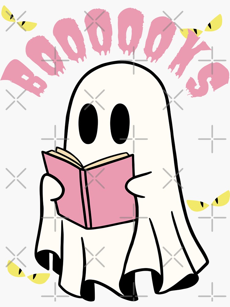 "Cute little ghost reading a book" Sticker for Sale by marilost77 ...