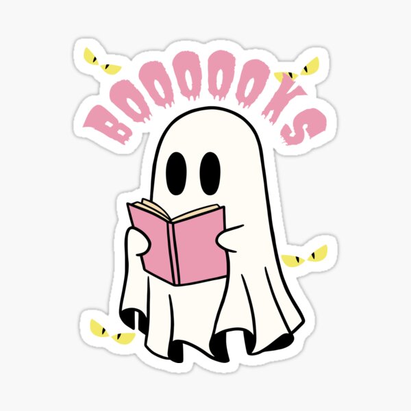 "Cute little ghost reading a book" Sticker for Sale by marilost77 ...