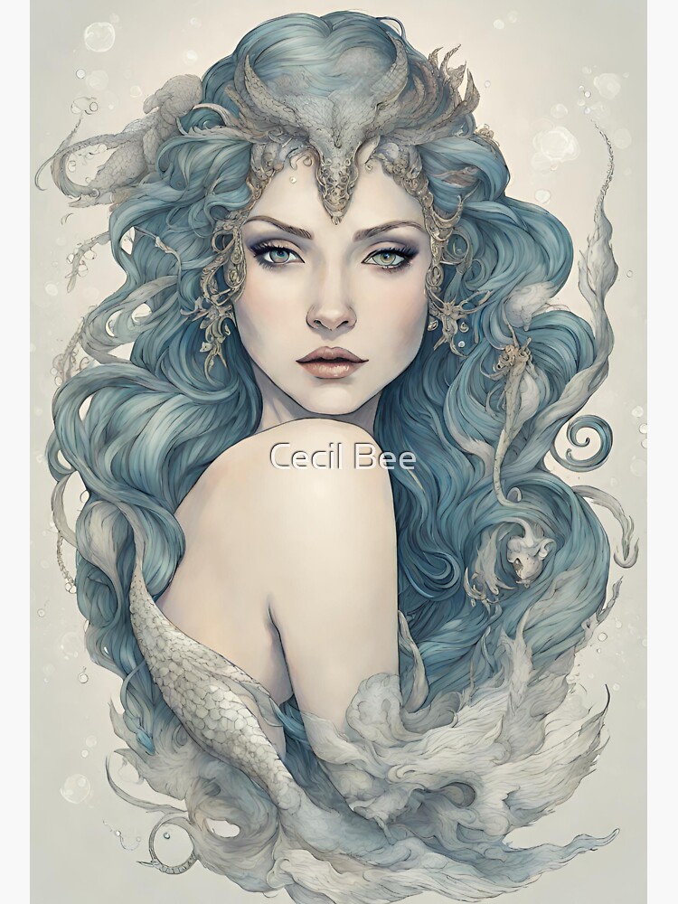 "River Siren" Sticker for Sale by Cecil Bee | Redbubble