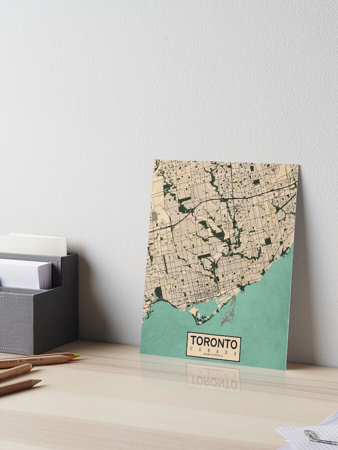 "Toronto City Map of Canada - Vintage" Art Board Print for Sale by ...