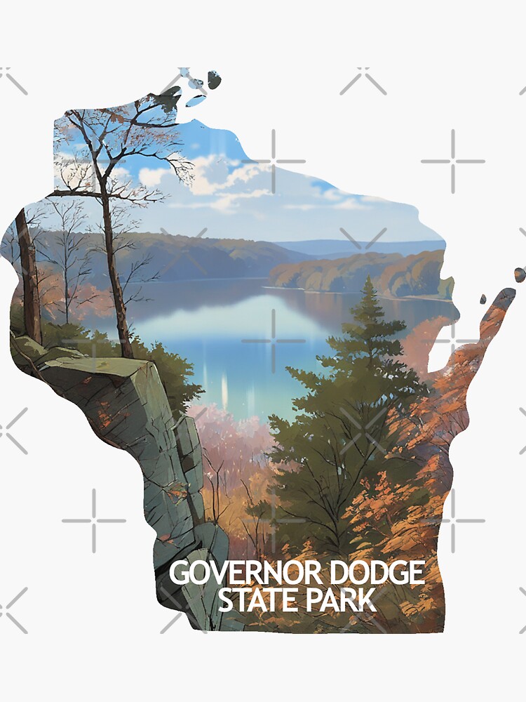 "Governor Dodge State Park" Sticker for Sale by Mikycle | Redbubble