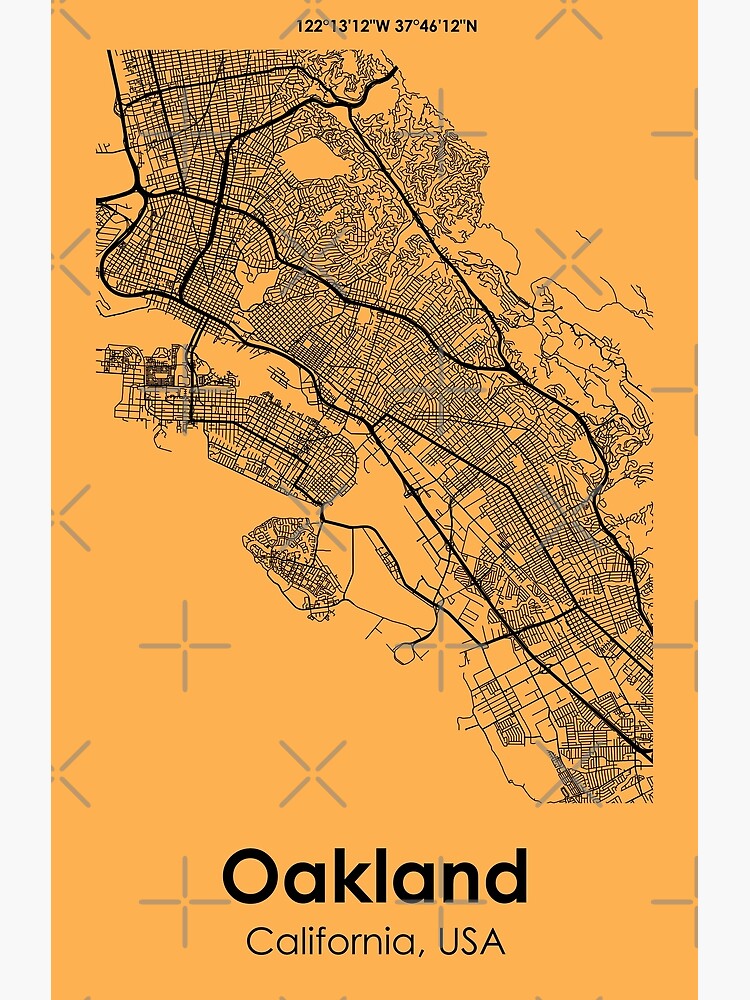 "Oakland, California, USA, City Road Map" Poster for Sale by 2BROSMAPS1 ...