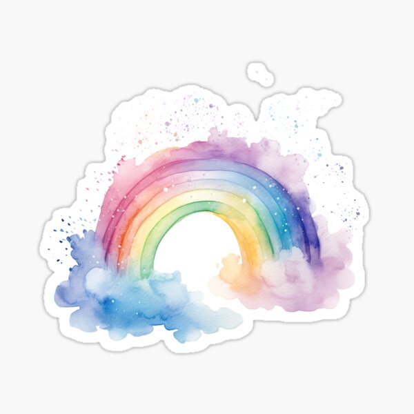 "Fluffy Rainbow" Sticker for Sale by Mavendesign | Redbubble