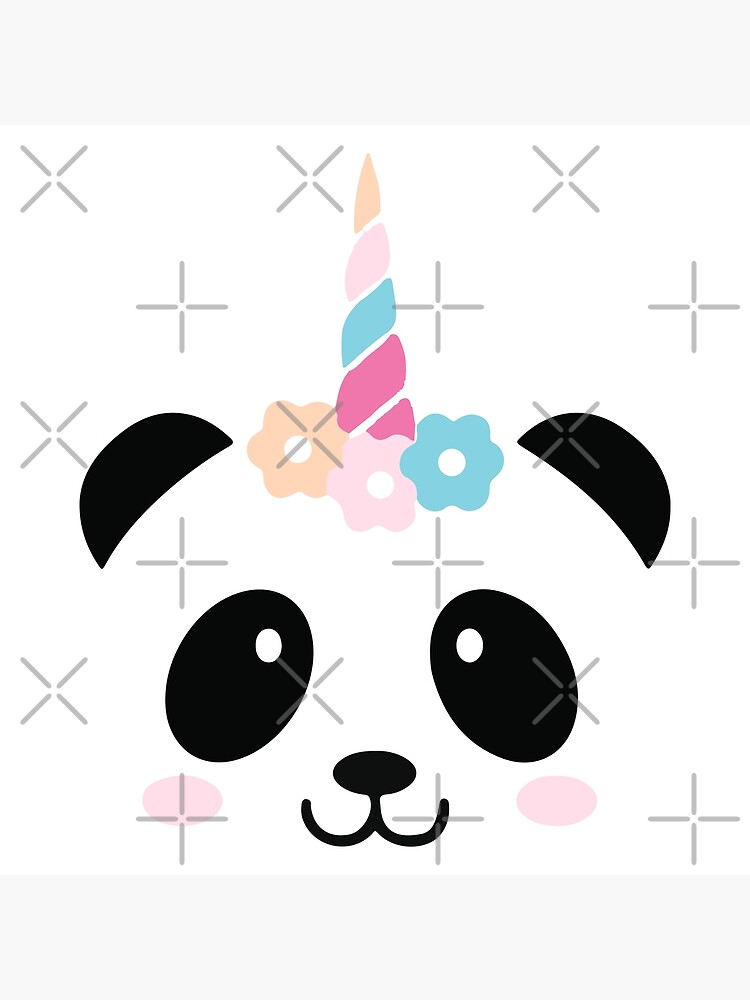 "rose color panda pandacorn unicorn horn" Poster by PineLemon | Redbubble