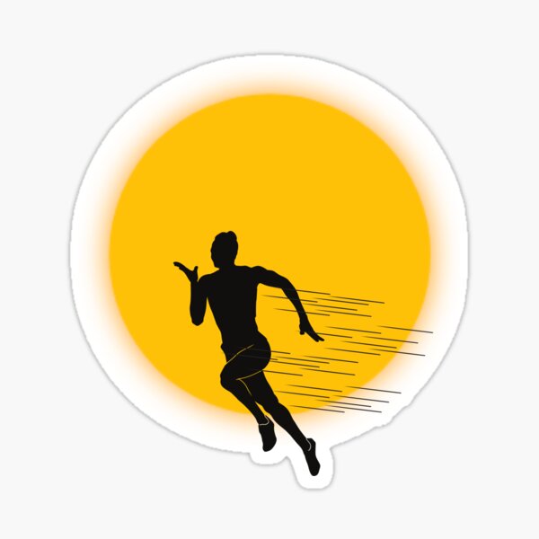 "Silhouette Sprint" Sticker for Sale by Hallowstyle | Redbubble