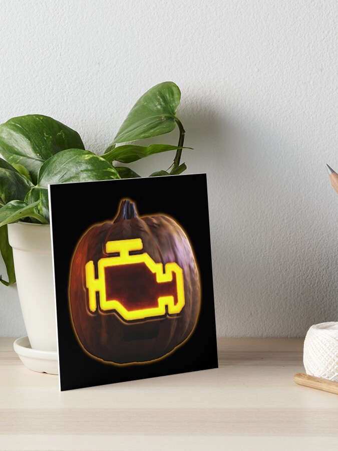 "Check Engine Pumpkin Funny Halloween" Art Board Print for Sale by ...