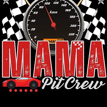 "Racing Birthday Party Matching Family Race Car Pit Crew Mama" Sticker ...