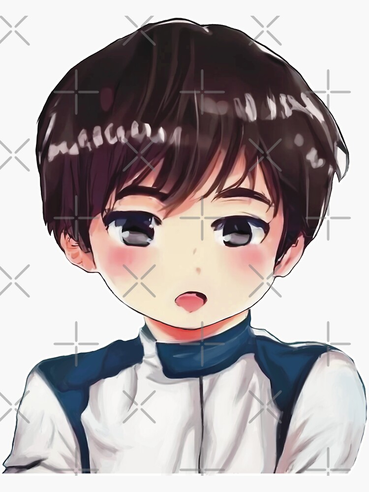 "F1 driver Yuki Tsunoda illustration in cute Chibi anime style" Sticker ...